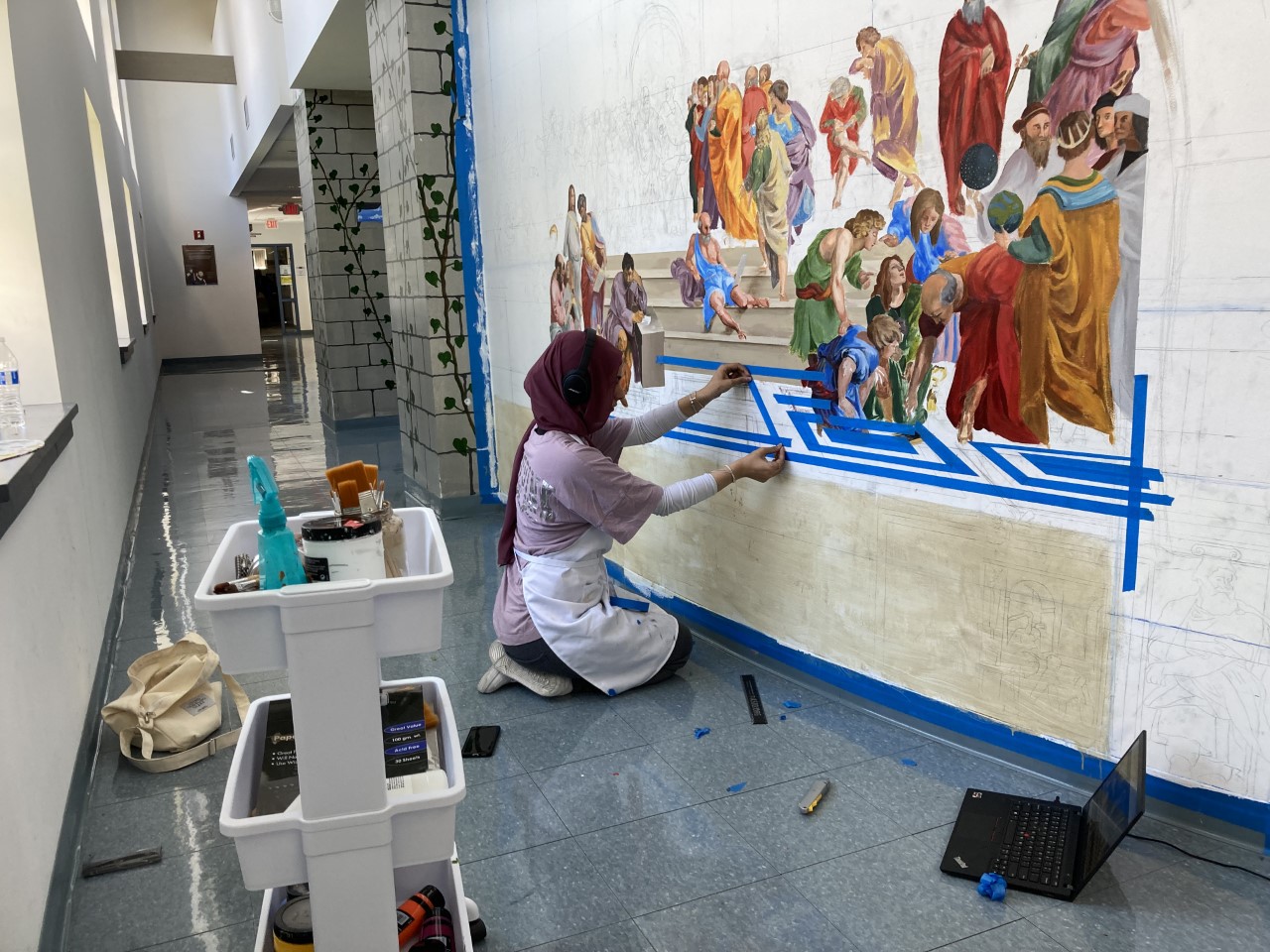 Architecture Student Paints Large Mural In CVA - Brookdale Community ...